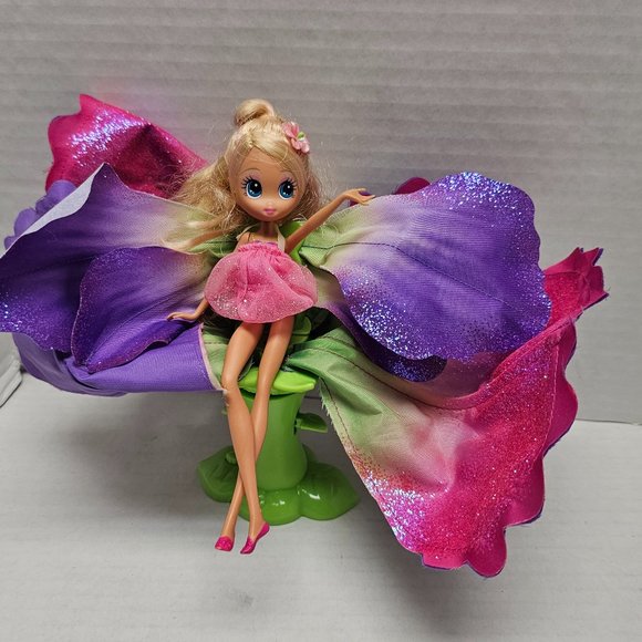 Mattel | Toys | Rare Barbie Thumbelina Blooming Flower Blonde Hair Blue ...